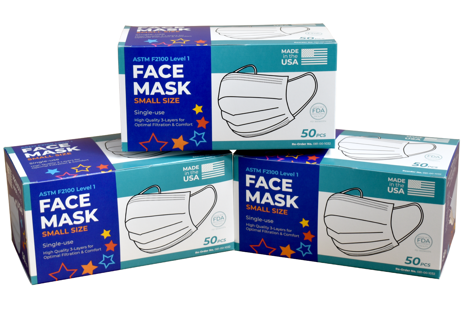 BRS Earloop Face Mask, Level 1, SMALL SIZE, Cs 600 Masks ...